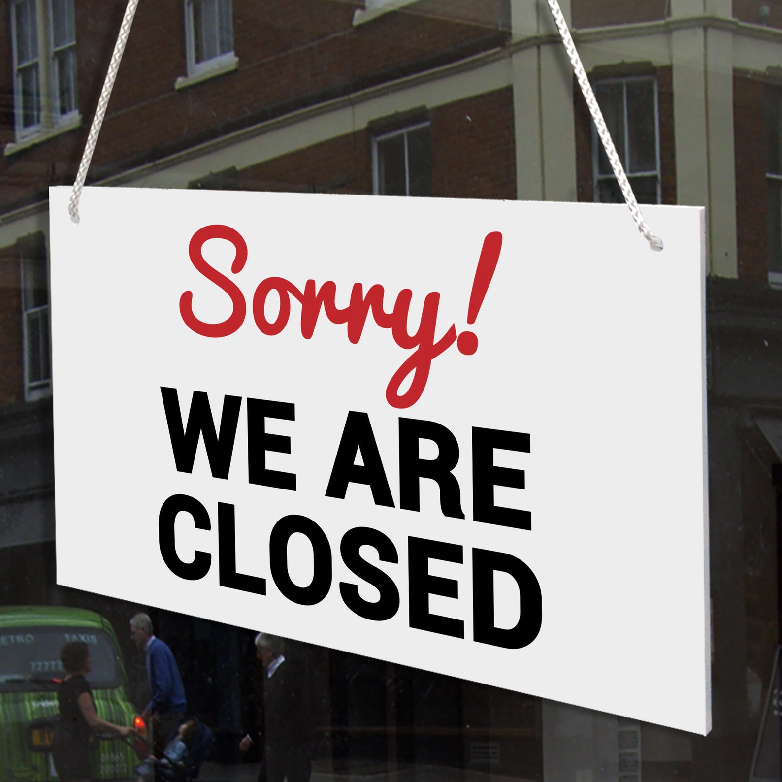 Come on in We're Open / Sorry We're Closed 3mm Rigid 140mm X 230mm Sign ...