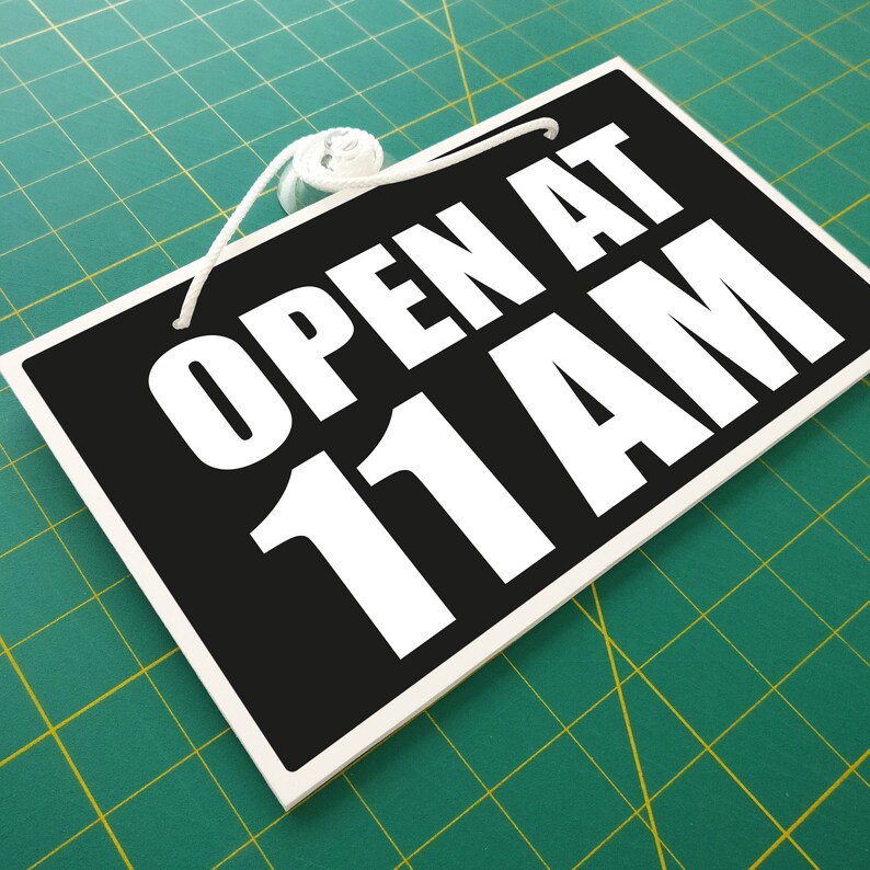 Open at 11AM 3mm Rigid 120mm X 200mm Sign Shop Window Door | Etsy