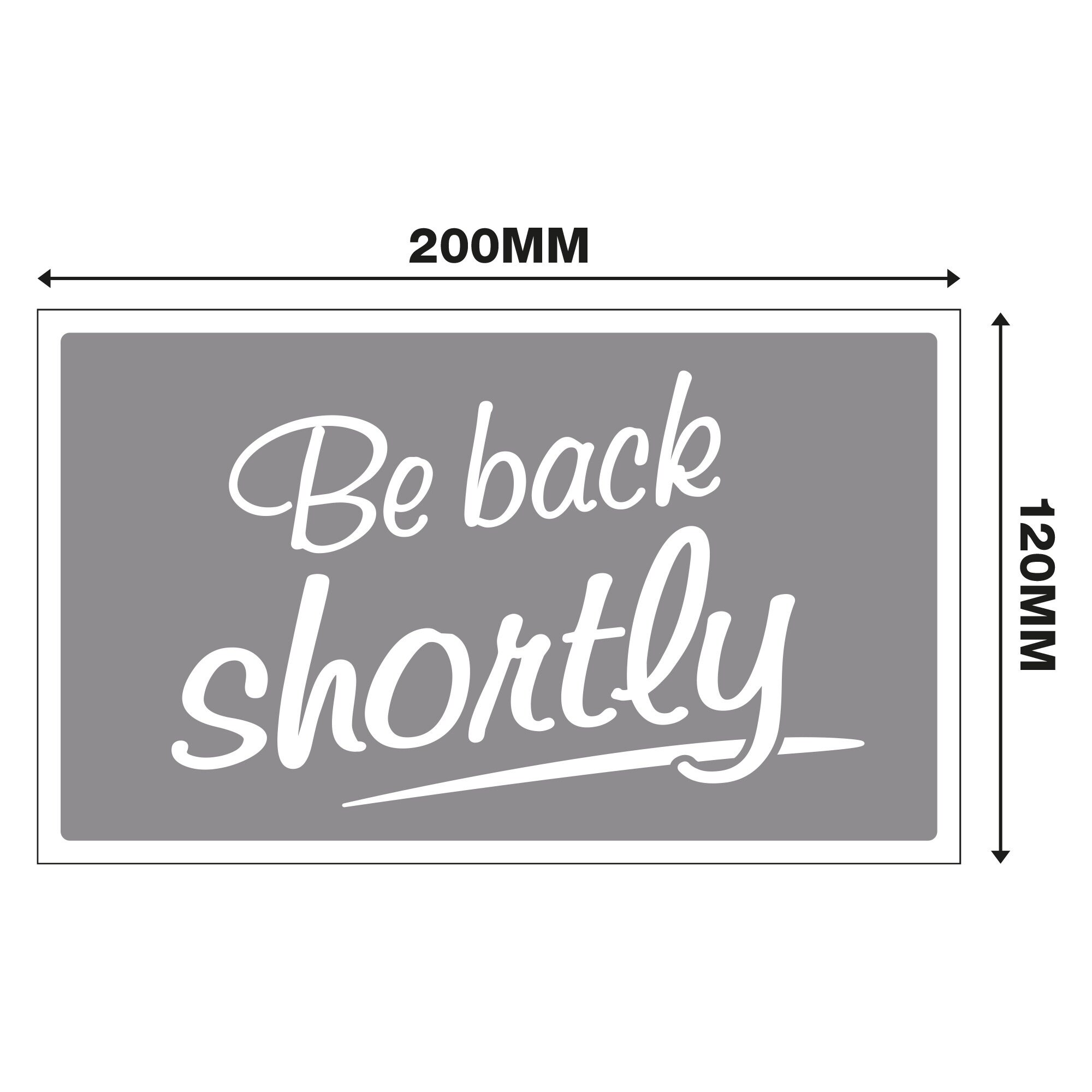 Be Back Shortly 3mm Rigid Hanging 120mm X 200mm Sign Shop - Etsy