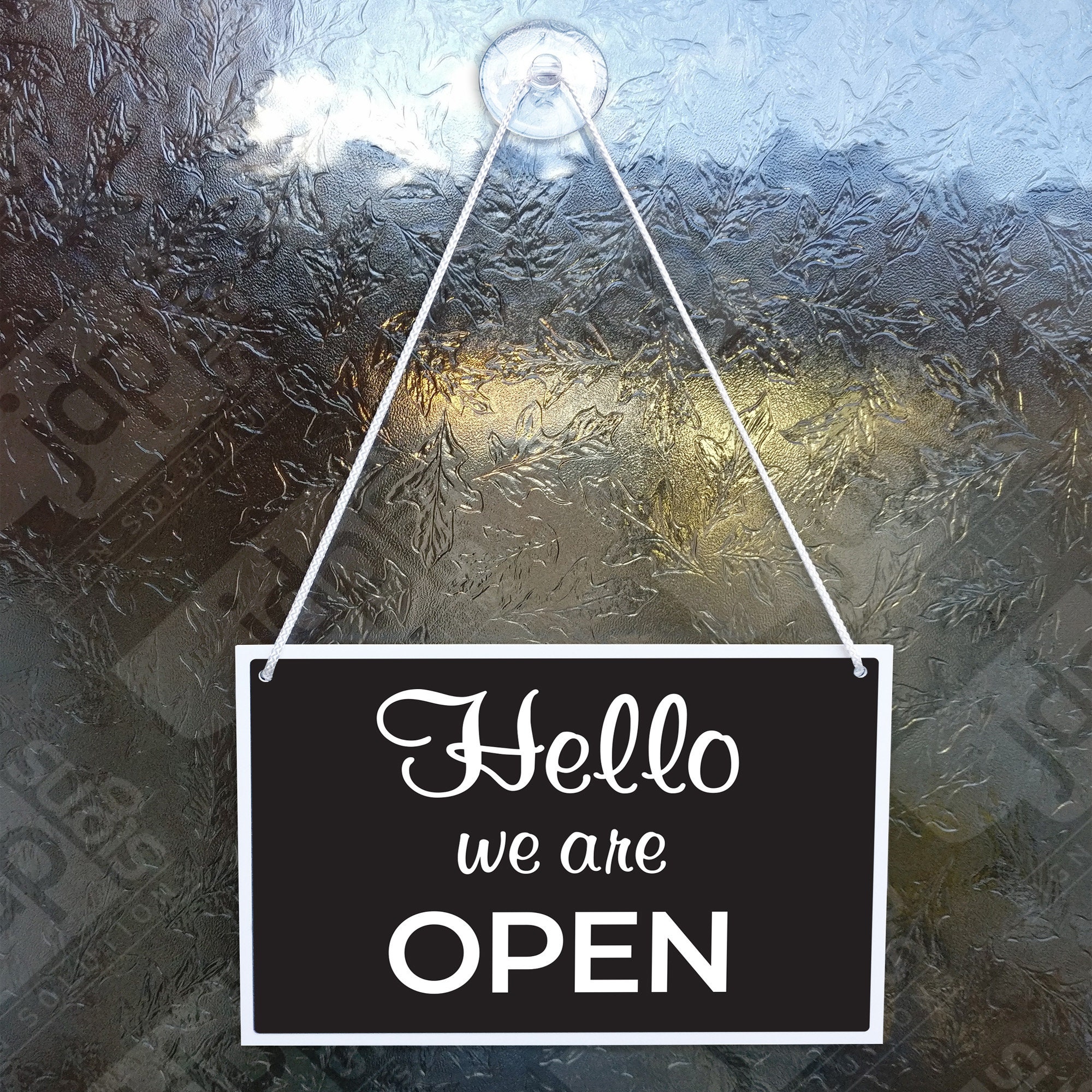 Hello We Are Open / Sorry We Are Closed 3mm Rigid 136mm X 200mm Sign ...