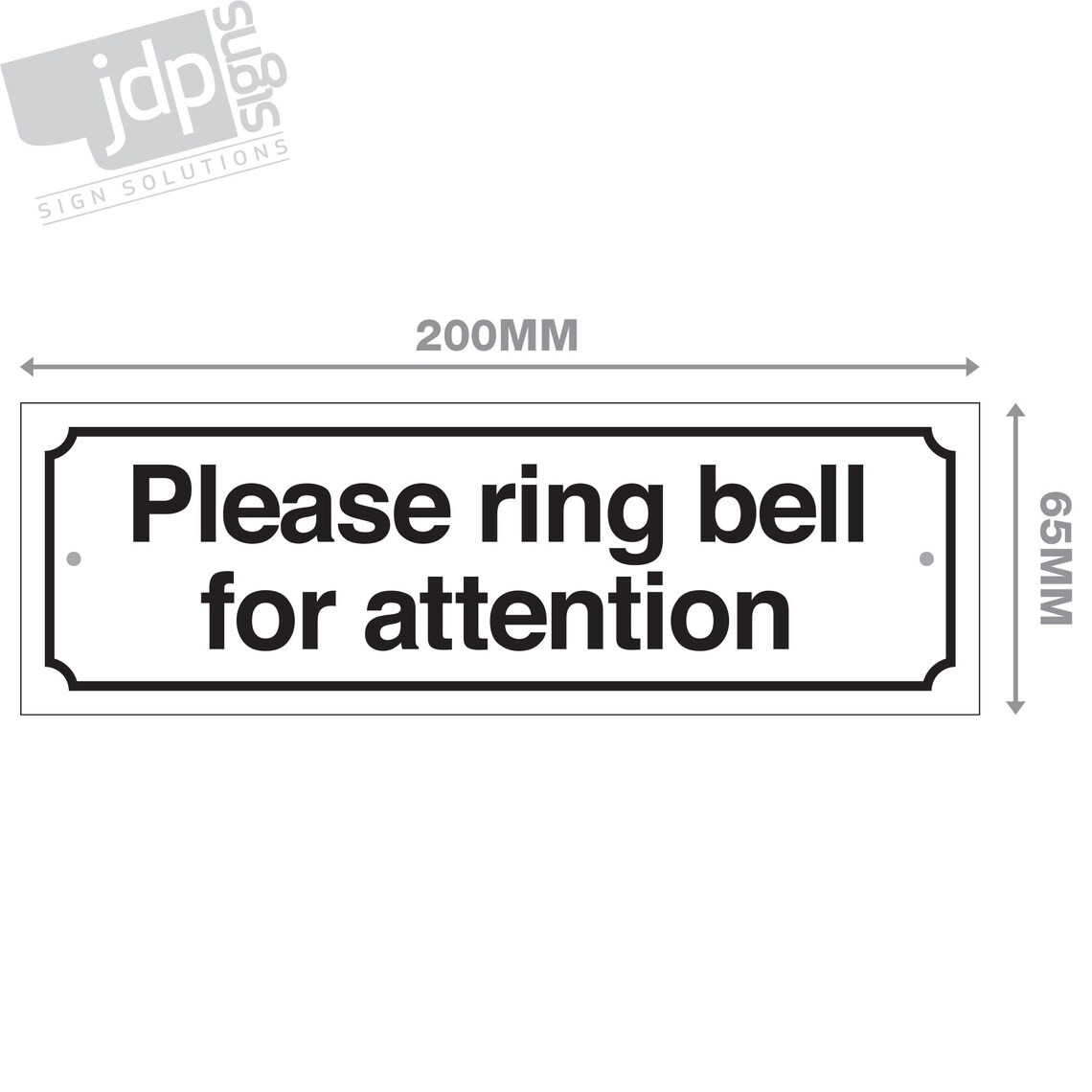 Please Ring Bell for Attention 3mm Rigid PVC Board Sign - 21 Colours ...
