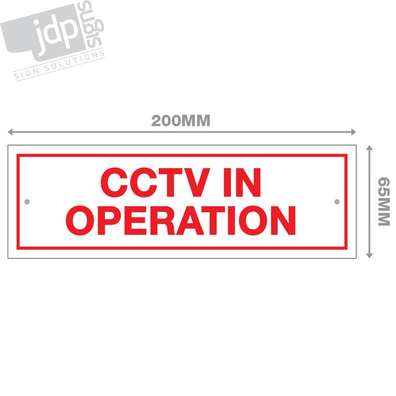 CCTV in Operation 3mm Rigid PVC Board Sign - 21 Colours - Etsy UK
