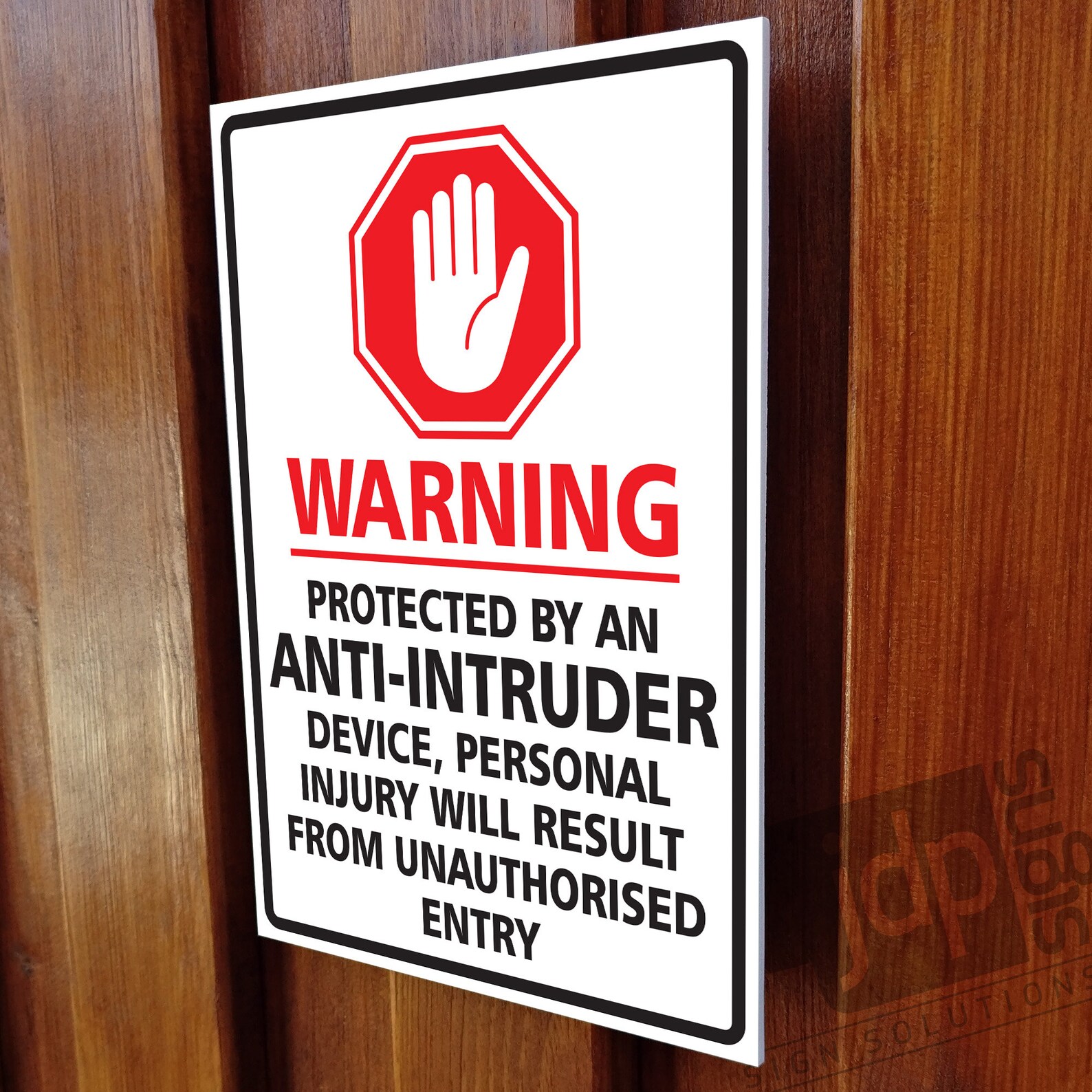 Warning Protected By An Anti-Intruder Device External 3mm | Etsy