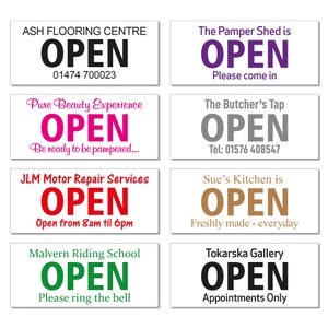 Personalised Custom Made Open Closed Hanging Sign, Shop Window/door ...