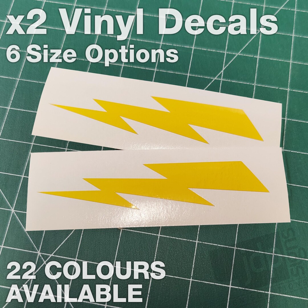 2 X Lightning Bolts Decals - Lightning Bolts Stickers - 6 Size Options ...