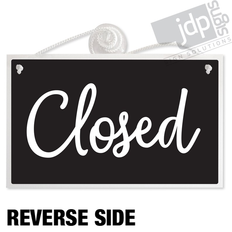 Open Closed Script Handwritten 3mm Rigid 120mm X 200mm Sign, Shop ...