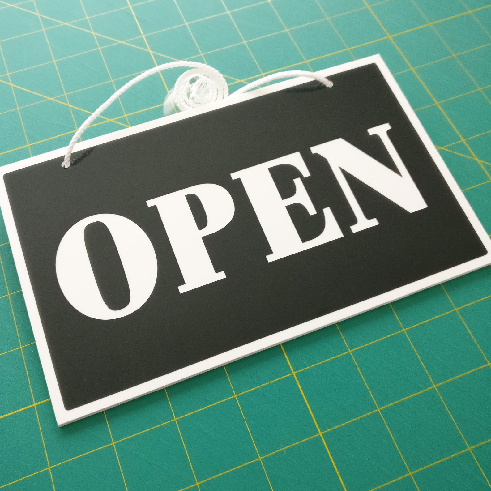 Open And Closed 3mm Rigid Hanging 120mm x 200mm Sign Shop | Etsy