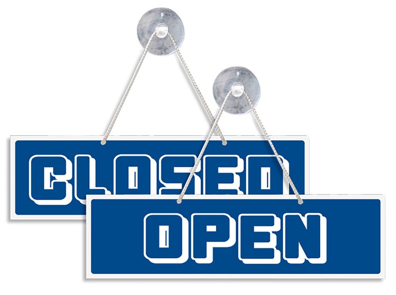 Open And Closed 3mm Rigid Hanging Sign 65mm x 240mm Shop | Etsy