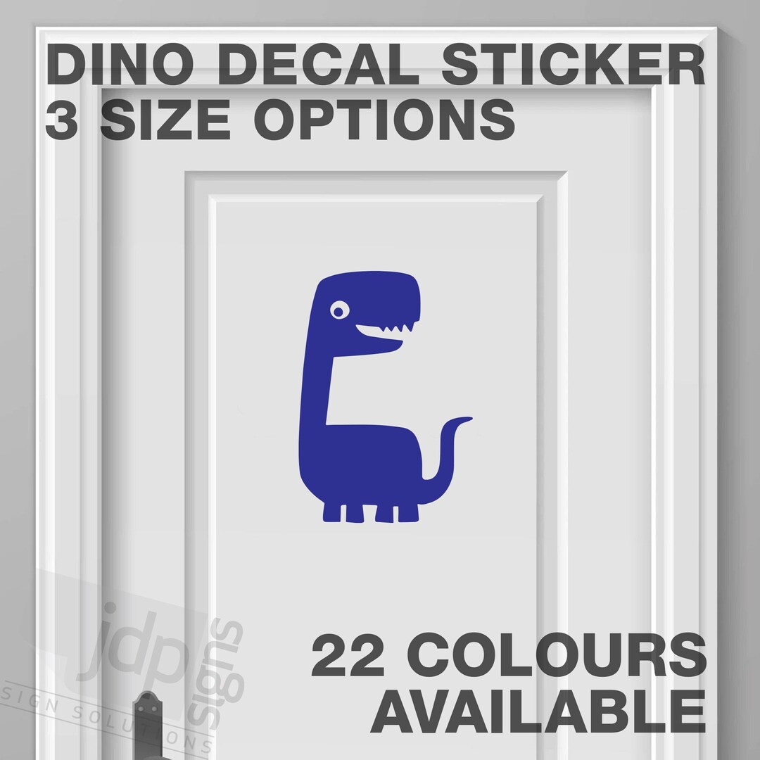 Dinosaur T-rex Dino Vinyl Bedroom Door Wall Sticker Decal - 22 Colours ...