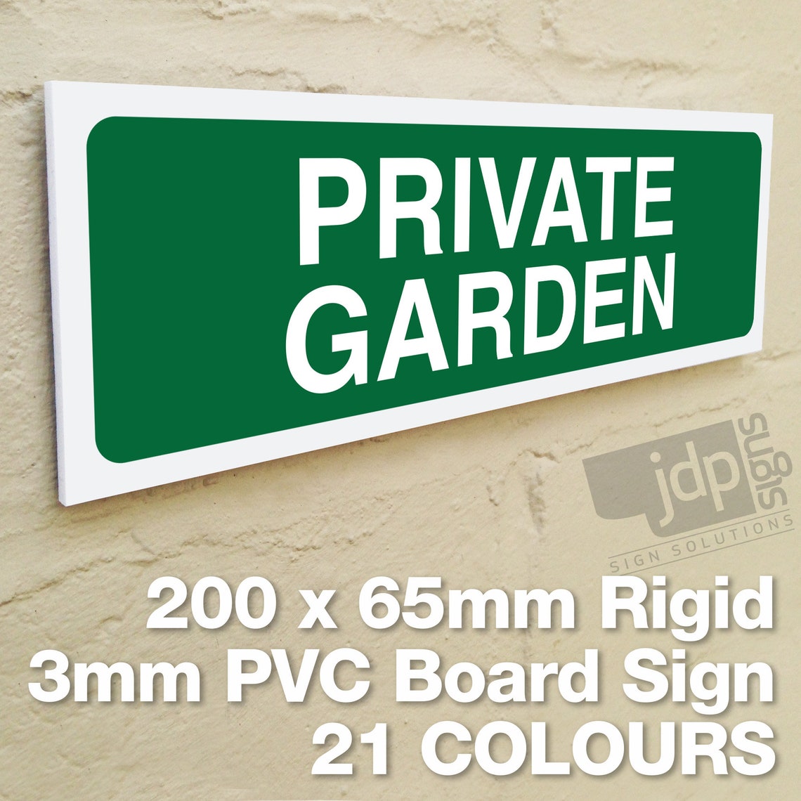 Private Garden 3mm Rigid PVC Board Sign 21 Colours - Etsy UK