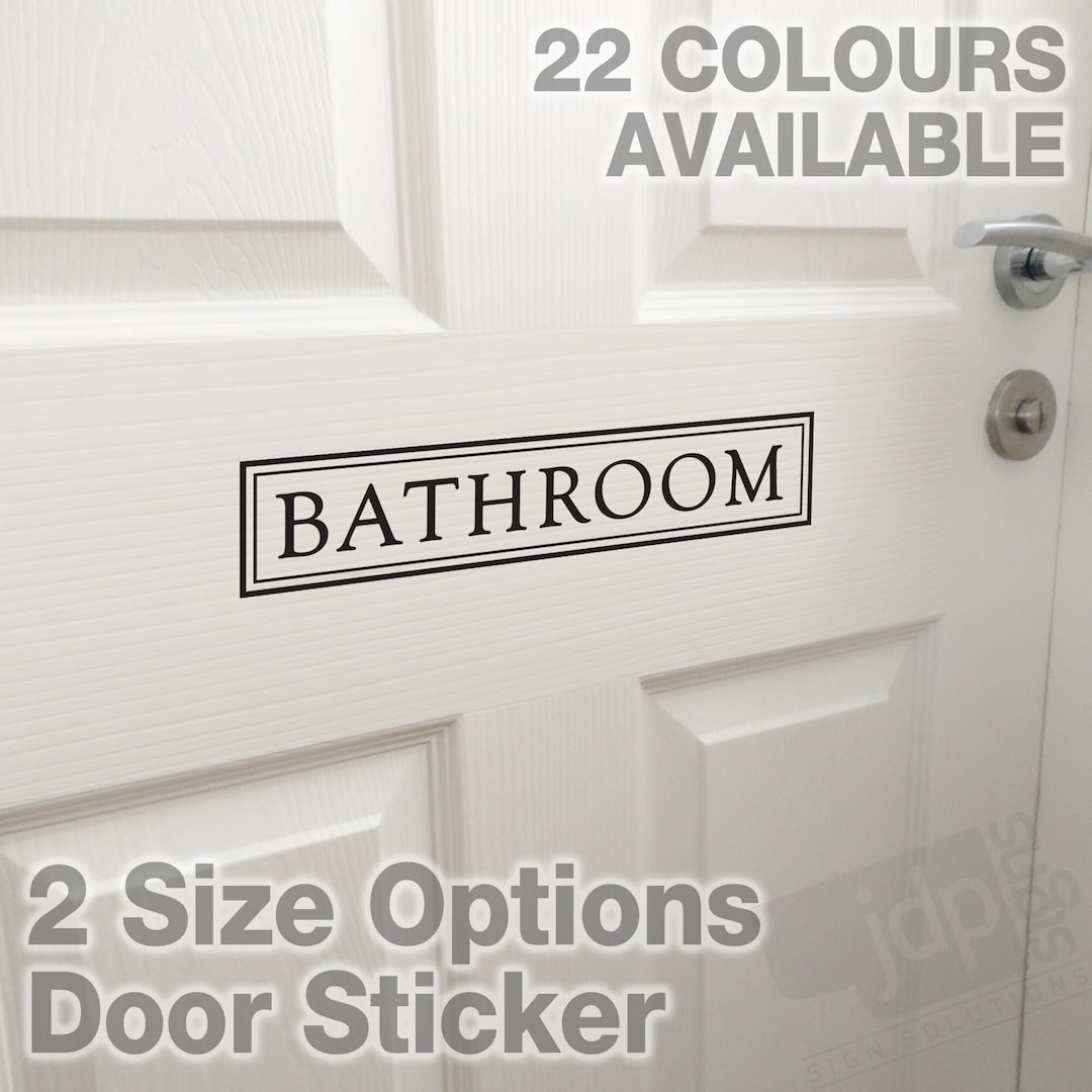 Bathroom Toilet Vinyl Door Sticker Decal - 22 Colours Available - 2 ...