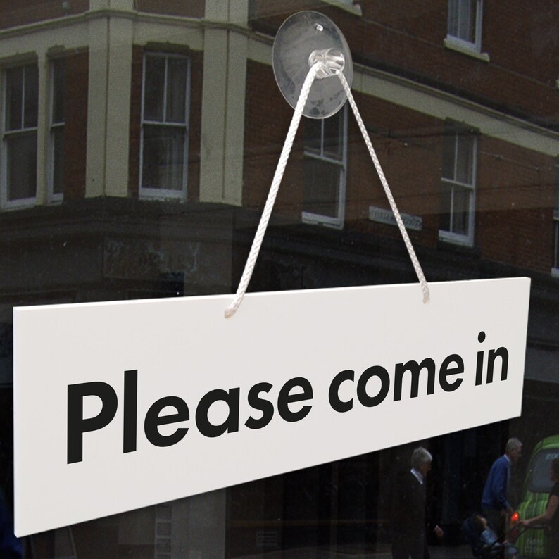 Please Come In Please Wait 3mm Rigid Hanging Sign 65mm X - Etsy