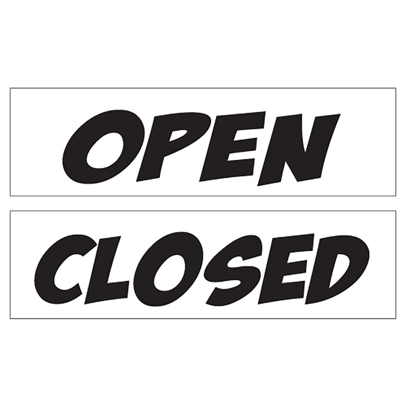 Open and Closed 3mm Rigid Hanging Sign 65mm X 240mm, Shop Window Door ...