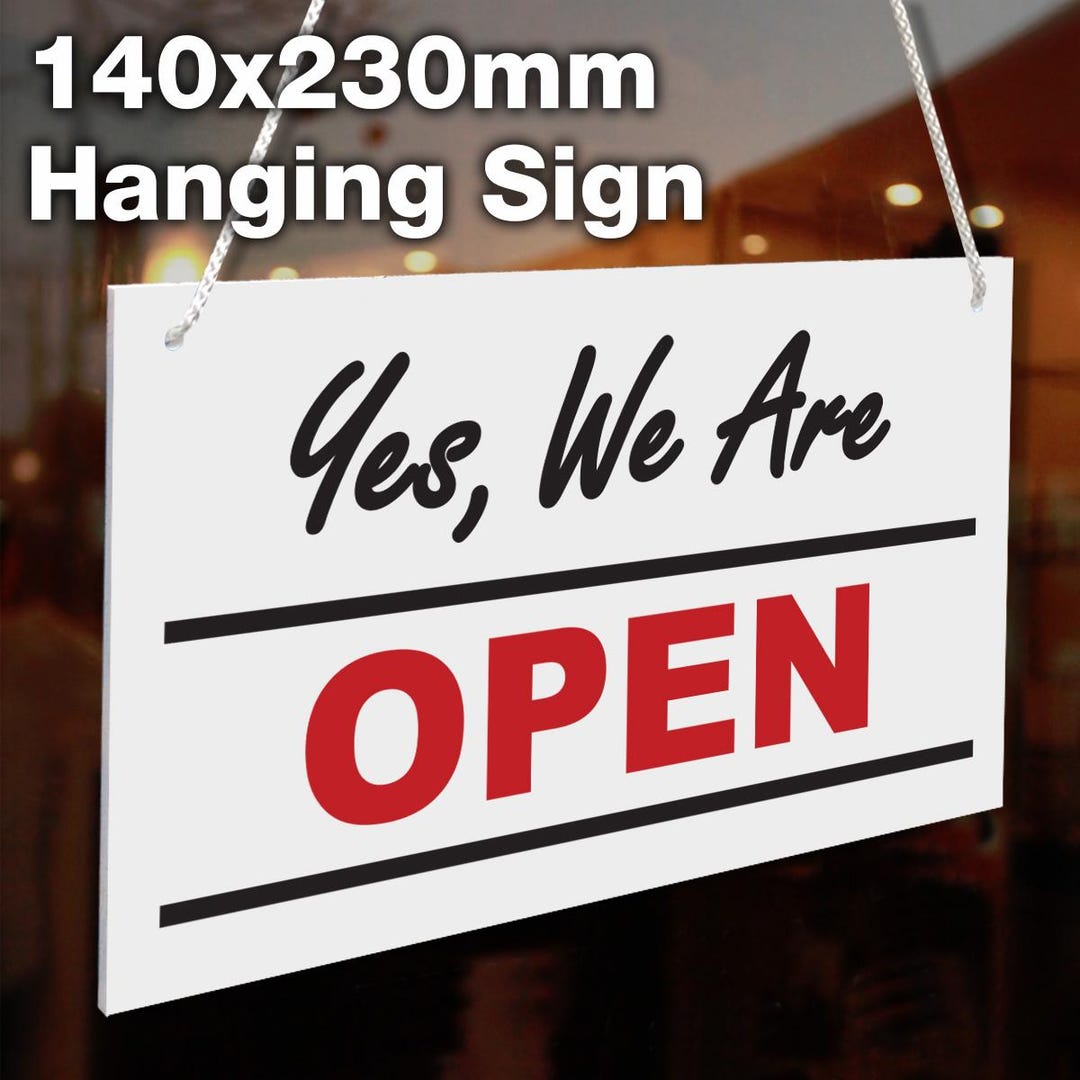 Large Yes, We Are Open / Sorry, We Are Closed 3mm Rigid 140mm X 230mm ...