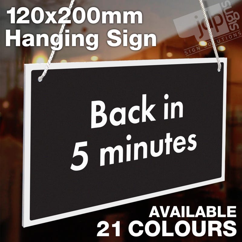 Back in 5 Minutes Sign - Etsy Australia