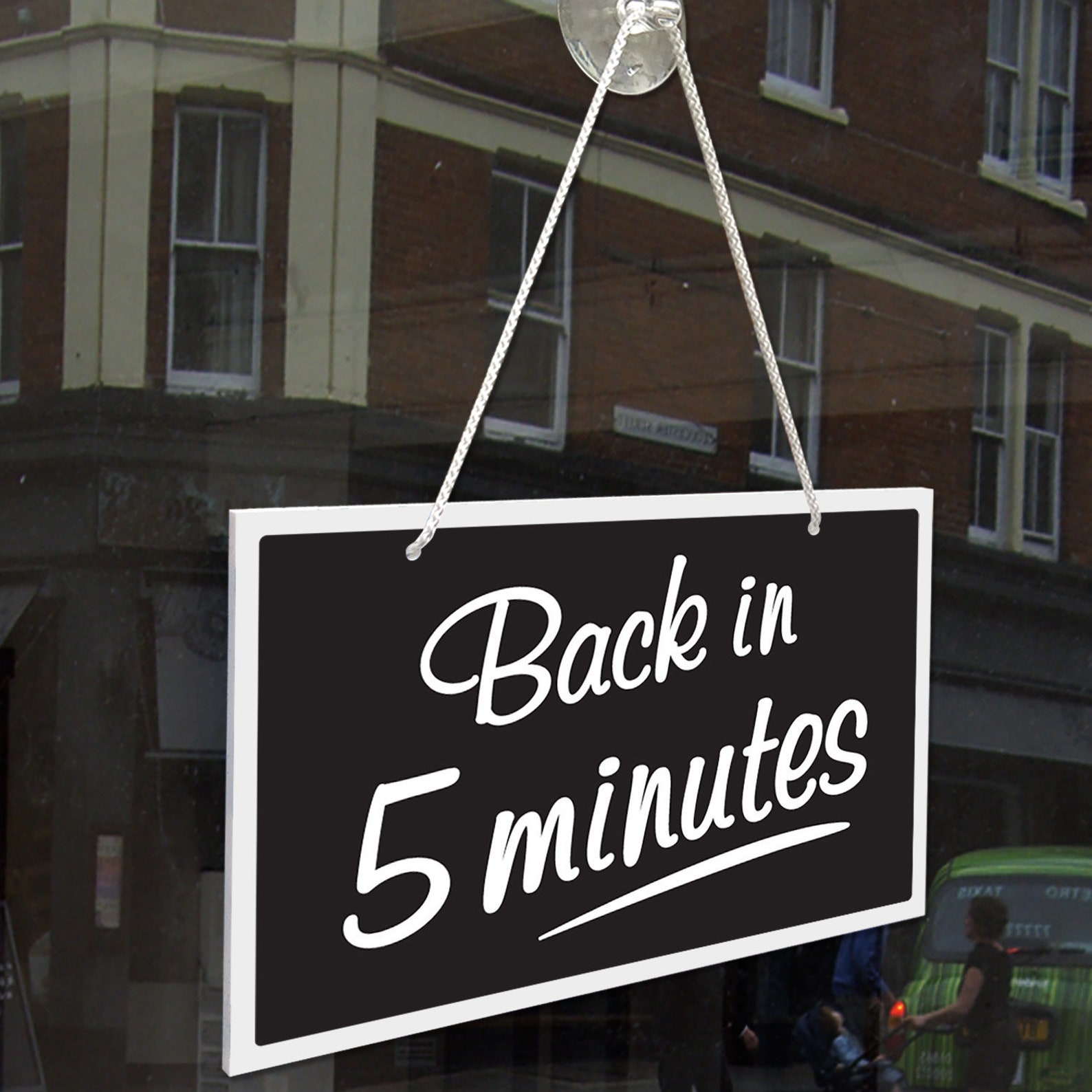 Back in 5 Minutes 3mm Rigid Hanging 120mm X 200mm Sign Shop - Etsy Canada