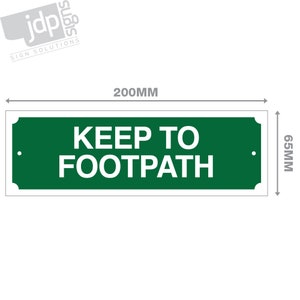 Keep to Footpath 3mm Rigid PVC Board Sign - 21 Colours - Etsy
