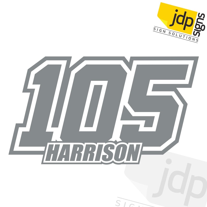3 X Custom Race Numbers and Name Stickers Motocross Kart Decals Mx Dirt ...