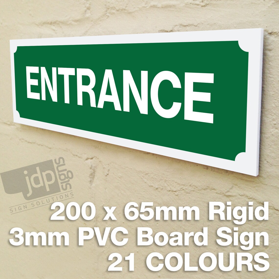 Entrance 3mm Rigid PVC Board Sign - 21 Colours - Etsy