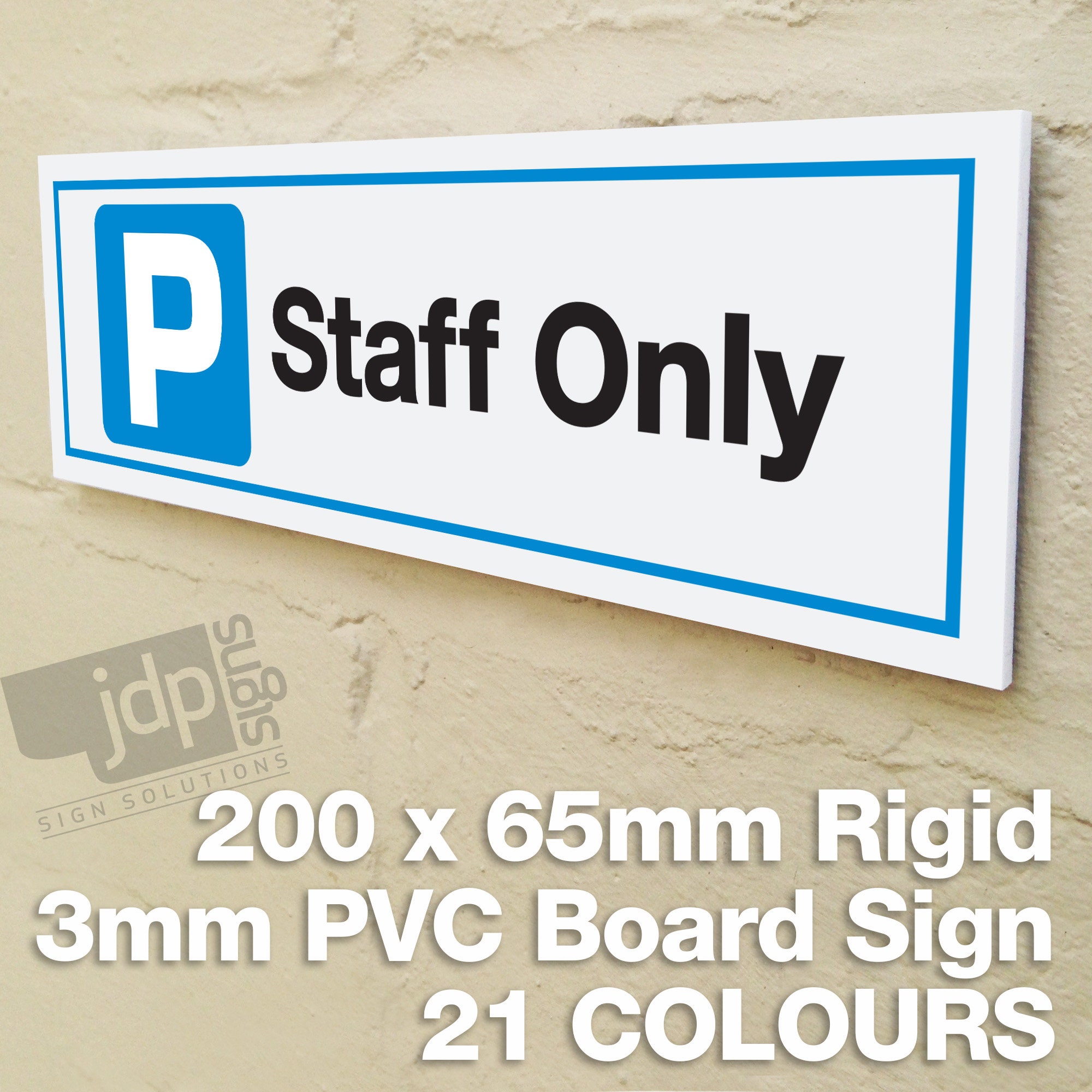 Staff Only Parking 3mm Rigid PVC Board Sign - H65mm X W200mm - Etsy UK