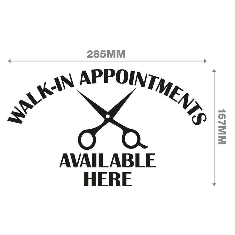 MEDIUM Walk in Appointments Available Here Window Door Barber - Etsy