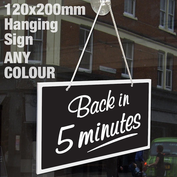 Back in Minutes Sign - Etsy