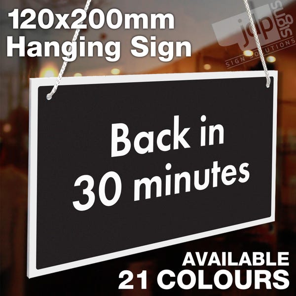 Will Be Back in 30 Minutes Sign - Etsy