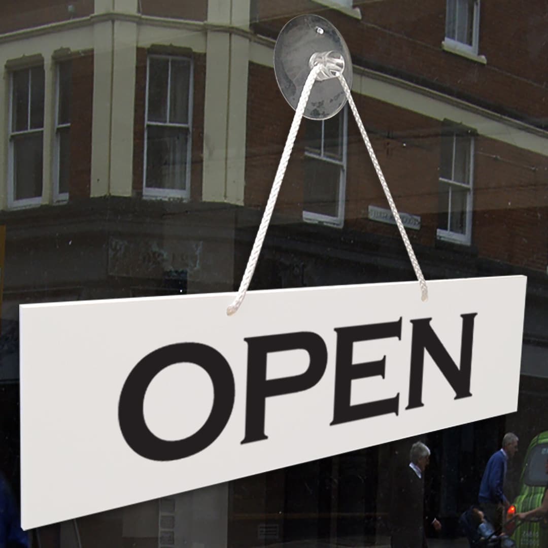 Open and Closed 3mm Rigid Hanging Sign 65mm X 240mm, Shop Window Door ...