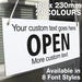 Personalised Custom Made Open Closed Hanging Sign, Shop Window/door 21 ...