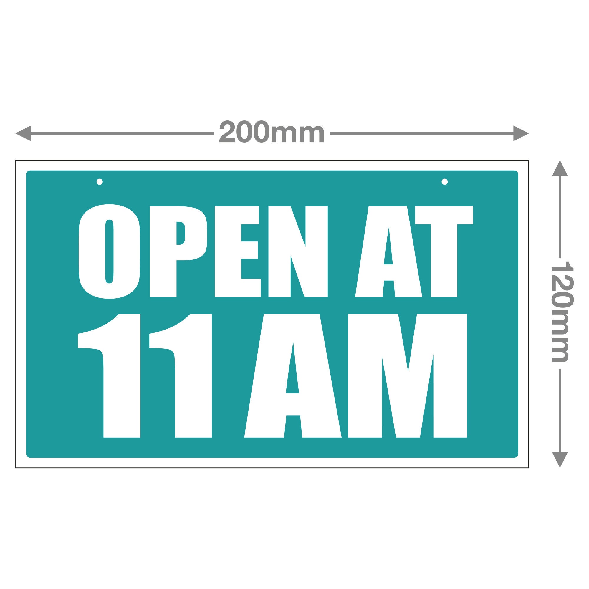 Open at 11AM 3mm Rigid 120mm X 200mm Sign Shop Window Door | Etsy