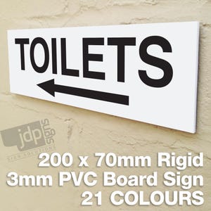 Toilets With Right & Left Direction Arrow Sign 3mm Waterproof Rigid PVC ...