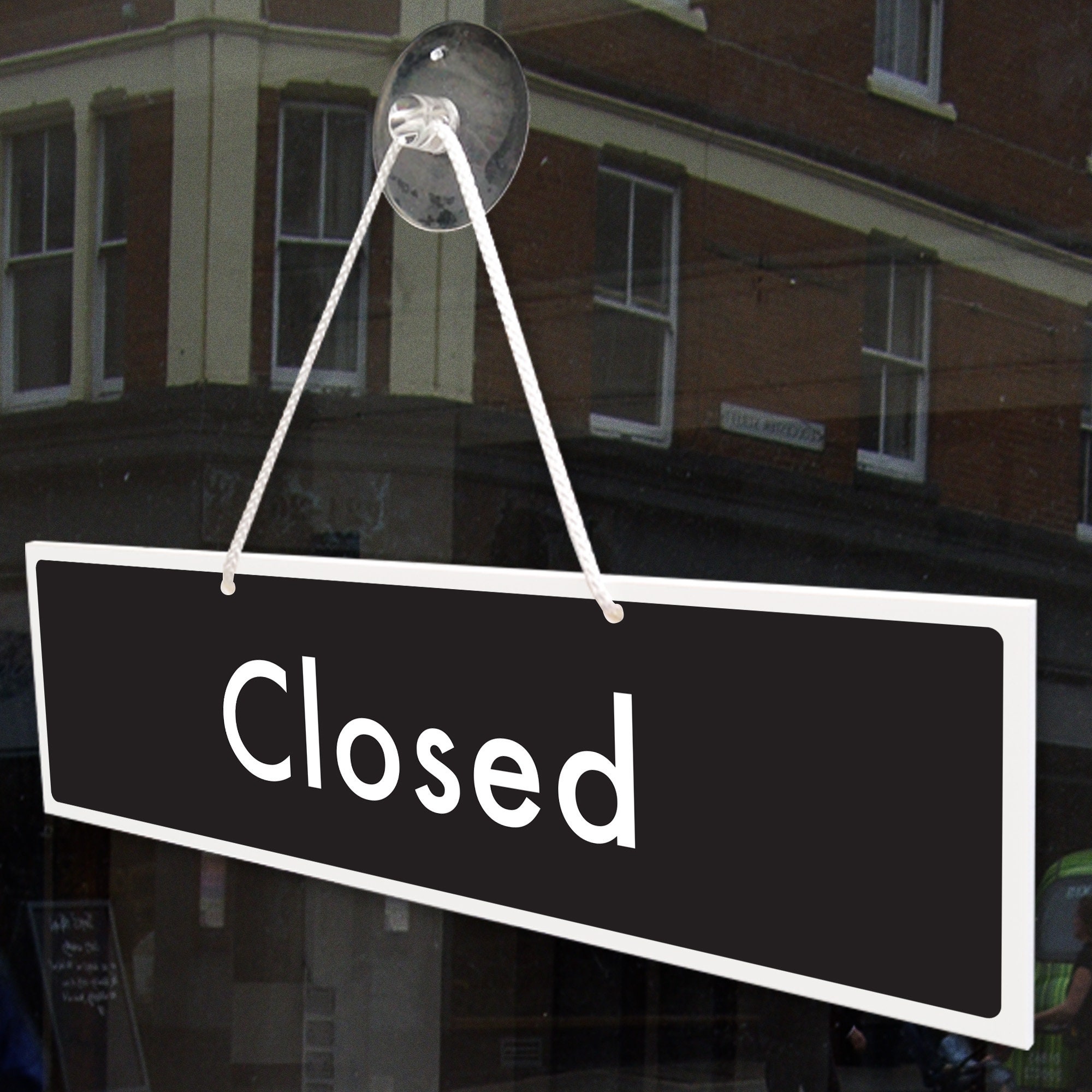 Open and Closed 3mm Rigid Hanging Sign 65mm X 240mm, Shop Window Door ...