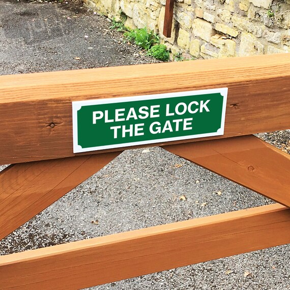 Please Lock the Gate 3mm Rigid PVC Board Sign 21 Colours | Etsy Australia