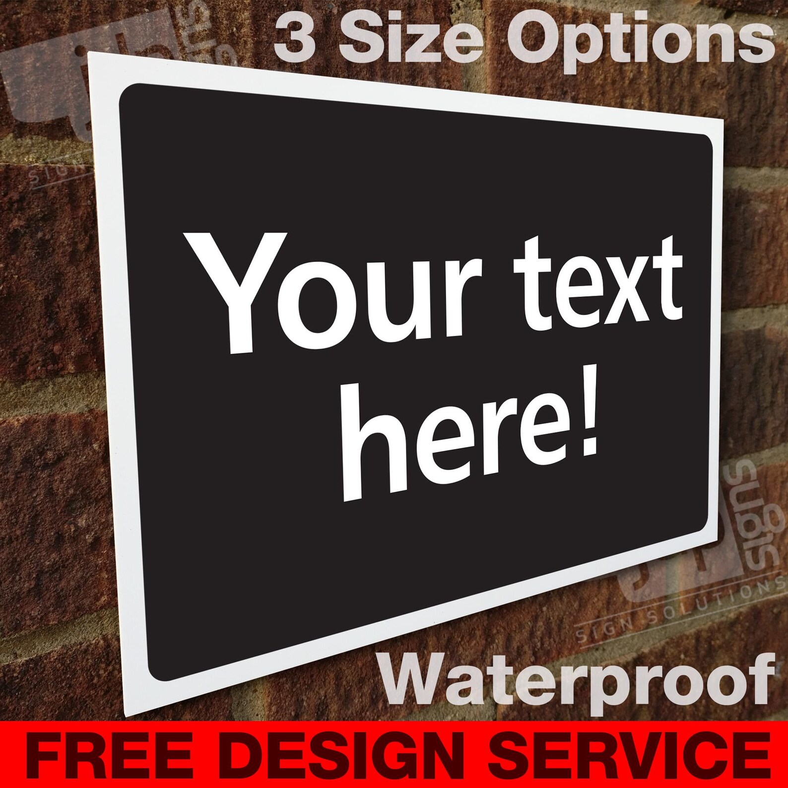 Custom Made Personalised Text Sign External 3mm Rigid PVC Sign - 3 Size ...