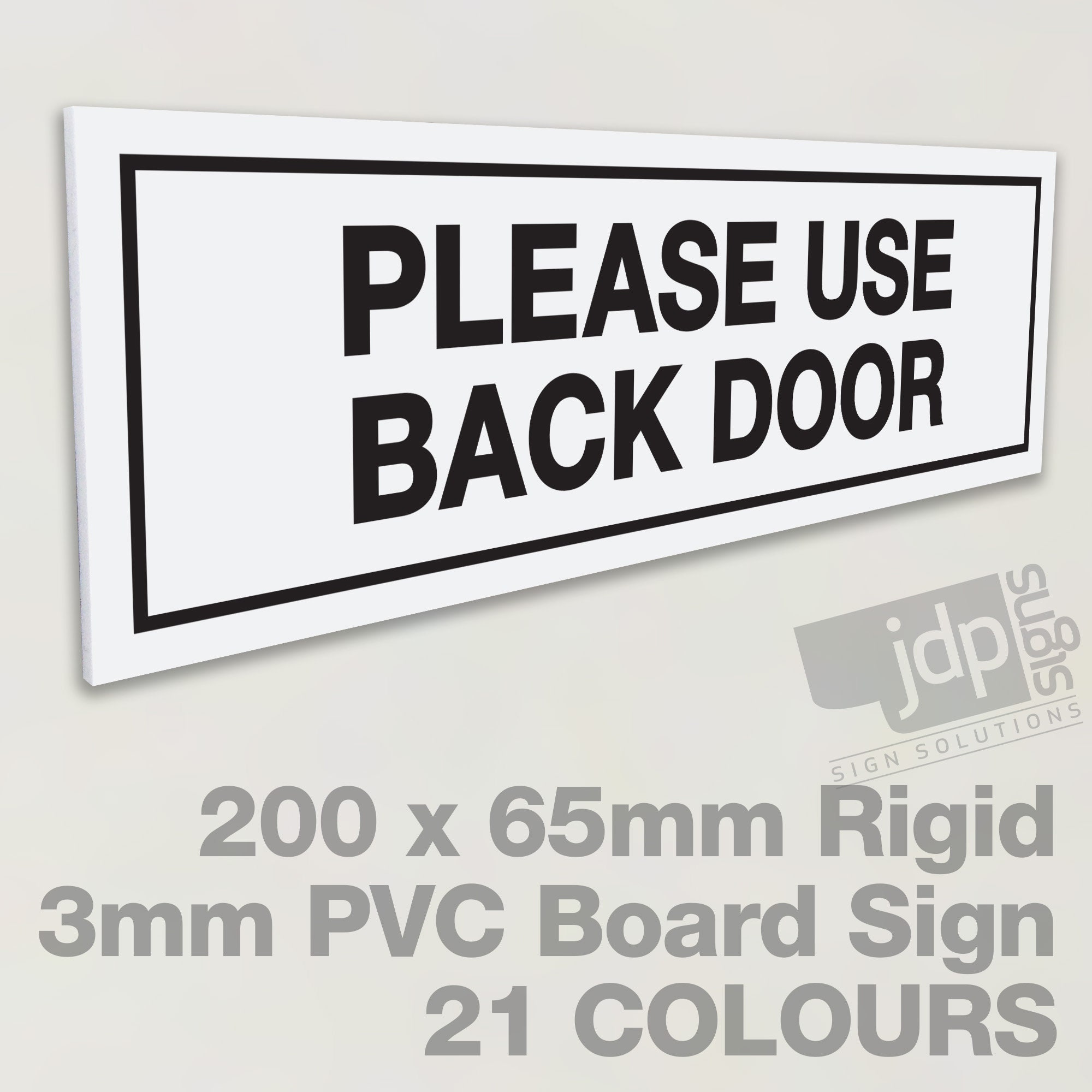 Please Use Back Door 3mm Rigid PVC Board Sign 21 Colours | Etsy