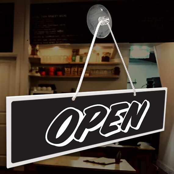 Open And Closed 3mm Rigid Hanging Sign 65mm x 240mm Shop | Etsy