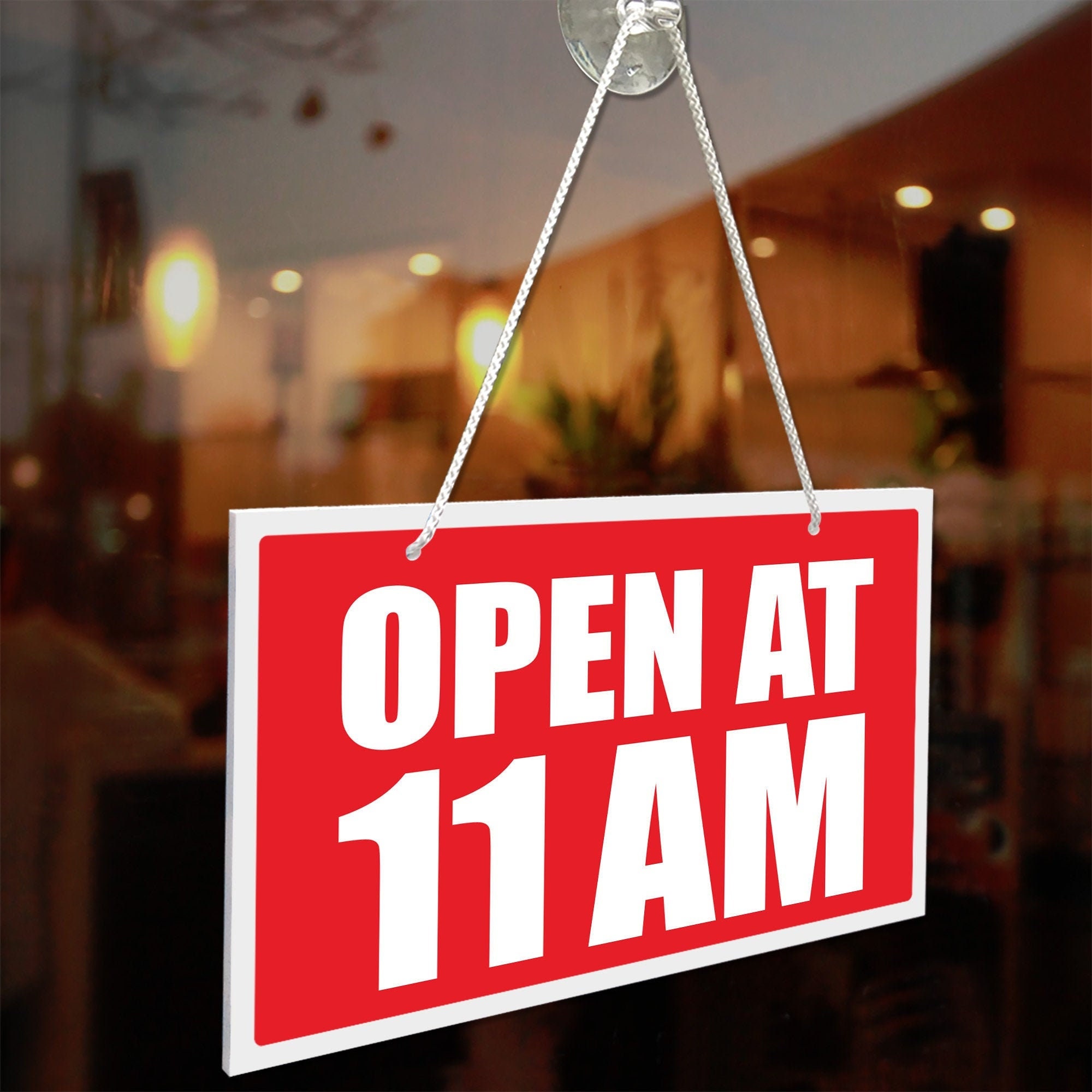 Open at 11AM 3mm Rigid 120mm X 200mm Sign Shop Window Door | Etsy