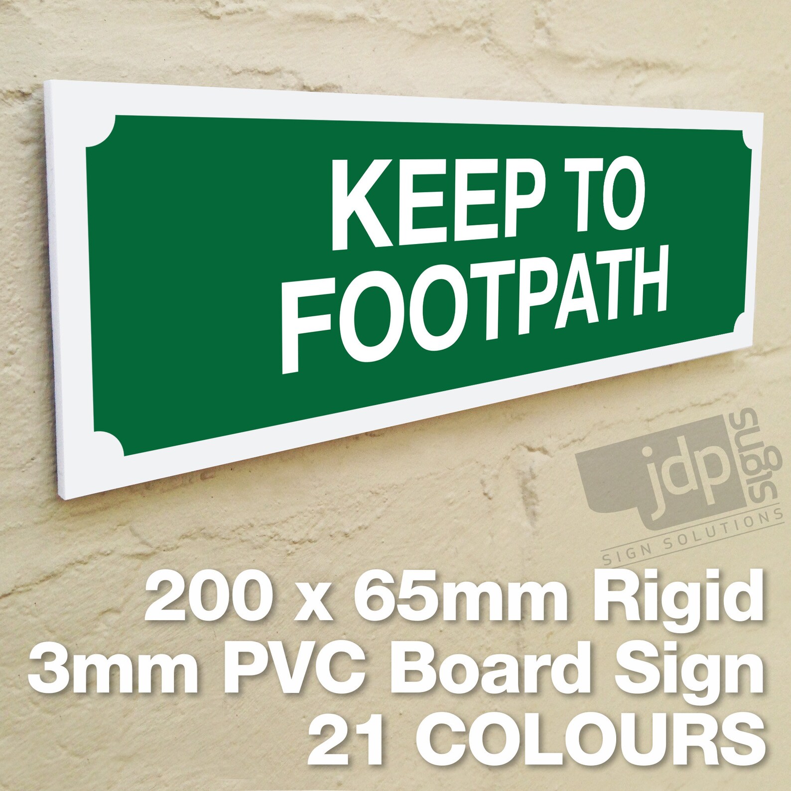 Keep to Footpath 3mm Rigid PVC Board Sign - 21 Colours - Etsy