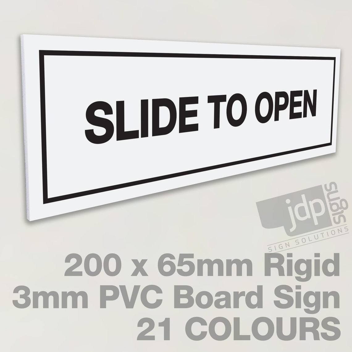Slide to Open 3mm Rigid PVC Board Sign 21 Colours | Etsy