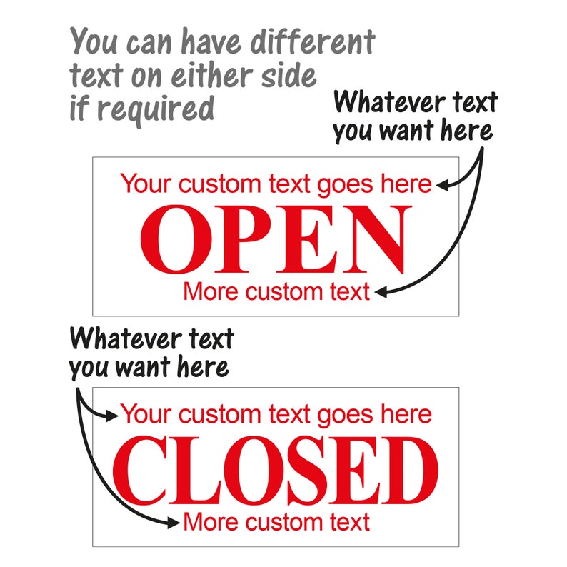 Personalised Custom Made Open Closed Hanging Sign Shop - Etsy UK