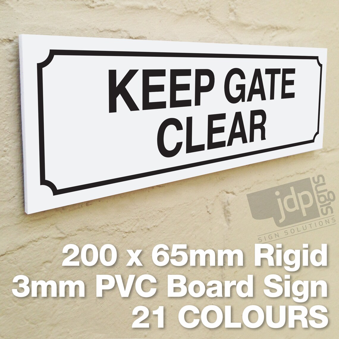 Keep Gate Clear 3mm Rigid PVC Board Sign 21 Colours - Etsy UK