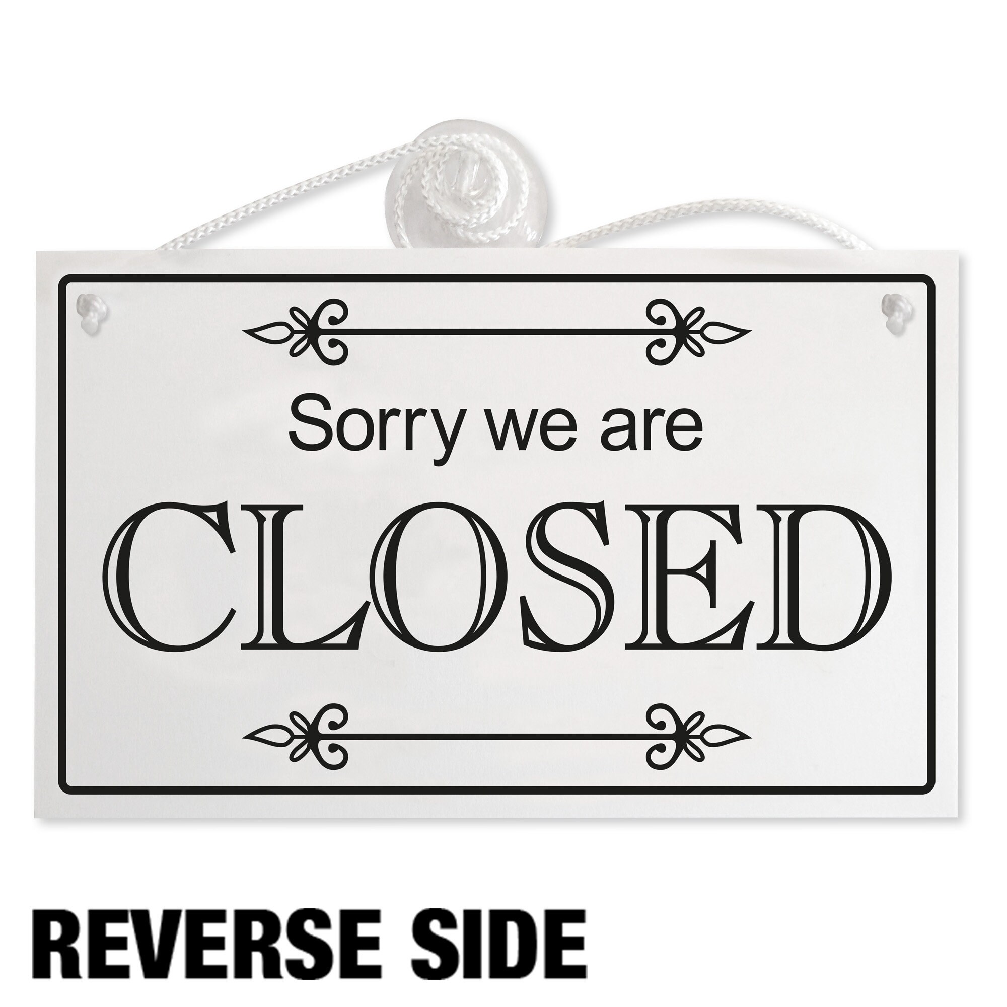 Welcome We Are Open / Sorry We Are Closed 3mm Rigid 140mm X 230mm Sign ...