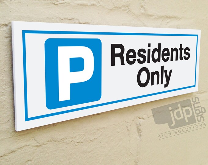 Residents Only Parking 3mm Rigid PVC Board Sign - Etsy UK