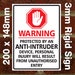 Warning Protected by an Anti-intruder Device External 3mm Rigid PVC ...