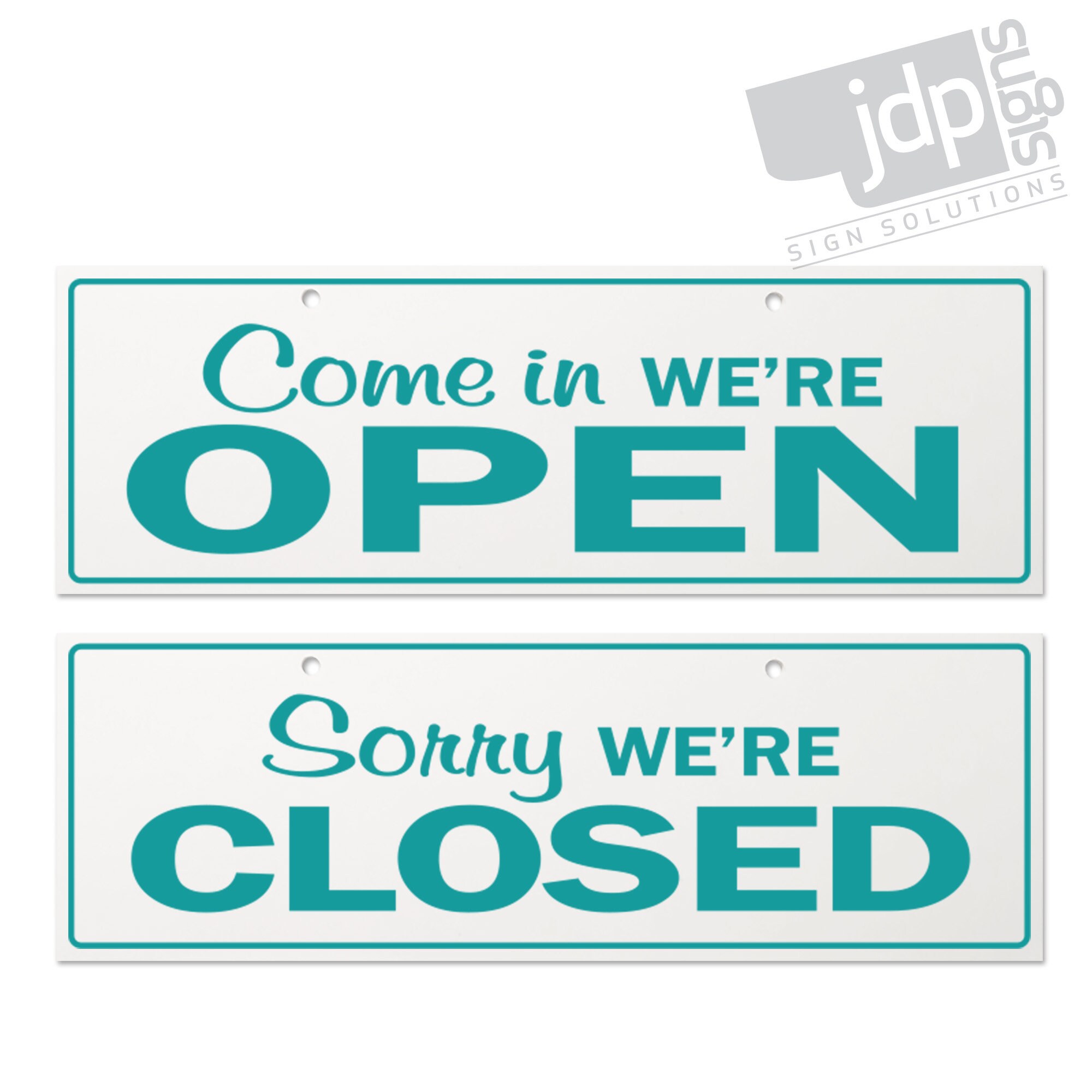 Open and Closed 3mm Rigid 80mm X 240mm Sign, Shop Window Door - 10 ...