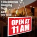 Open at 11AM 3mm Rigid 120mm X 200mm Sign, Shop Window Door - 21 ...