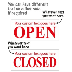 Personalised Custom Made Open Closed Hanging Sign, Shop Window/door ...