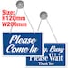 Please Come In, Sorry Busy, Please Wait Double Sided 3mm Rigid Hanging ...