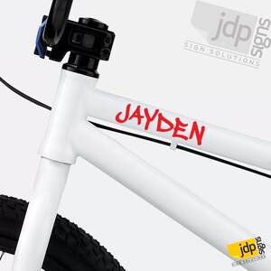 X2 Personalised Bike Frame Name Stickers Vinyl Decal Cycle BMX - 22 ...