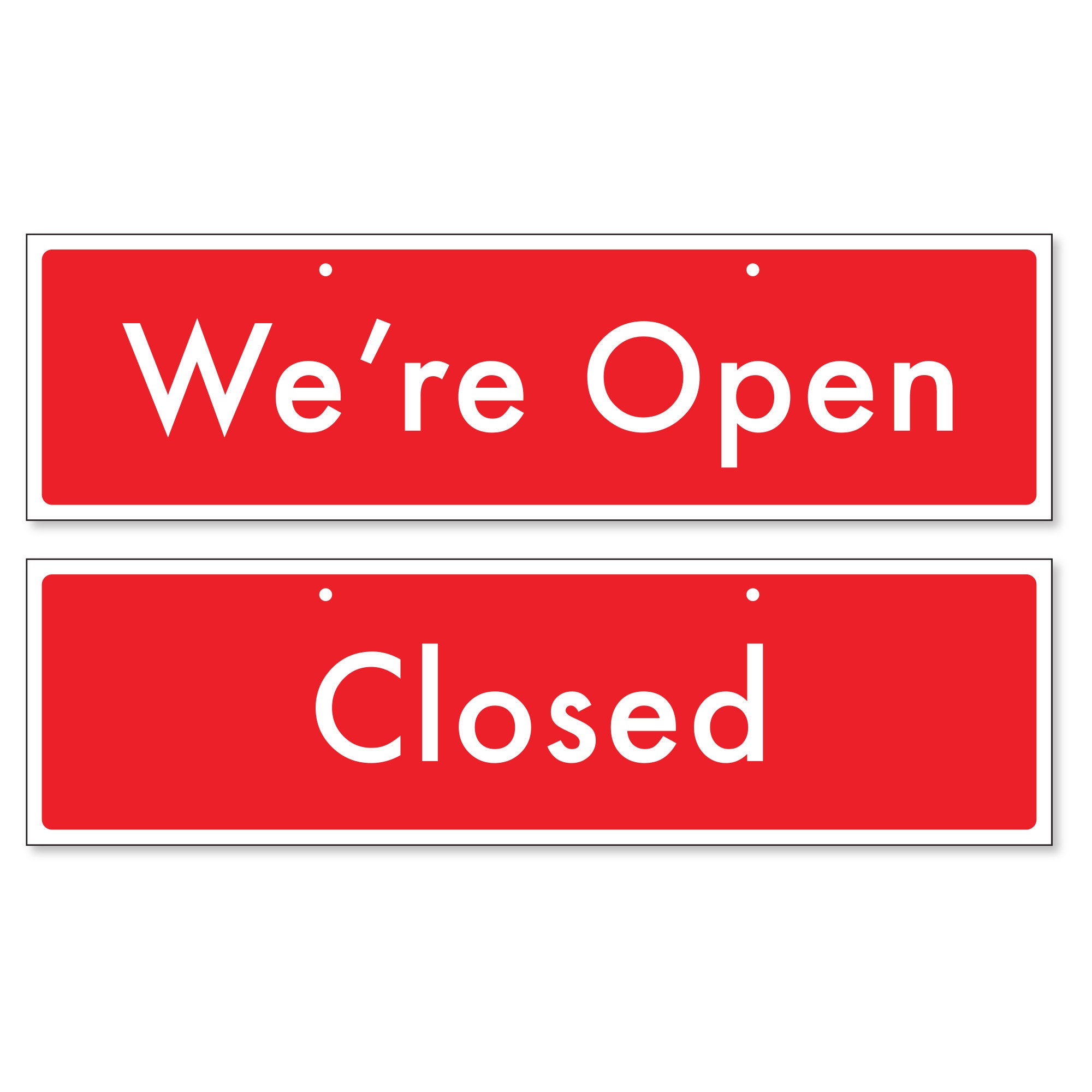 Open and Closed 3mm Rigid Hanging Sign 65mm X 240mm, Shop Window Door ...